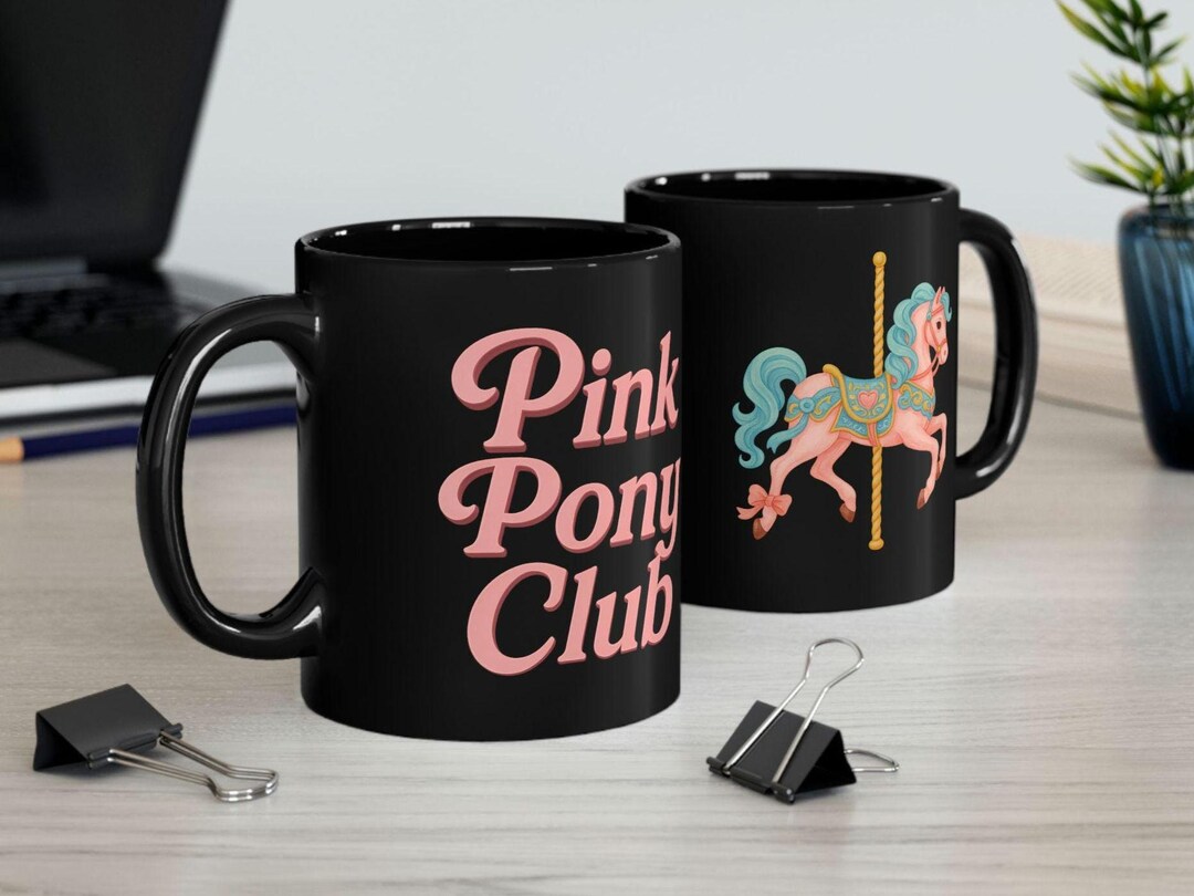 Pink Pony Club Chappelle Roan Inspired Black Mug, Coffee Tea Beverage ...