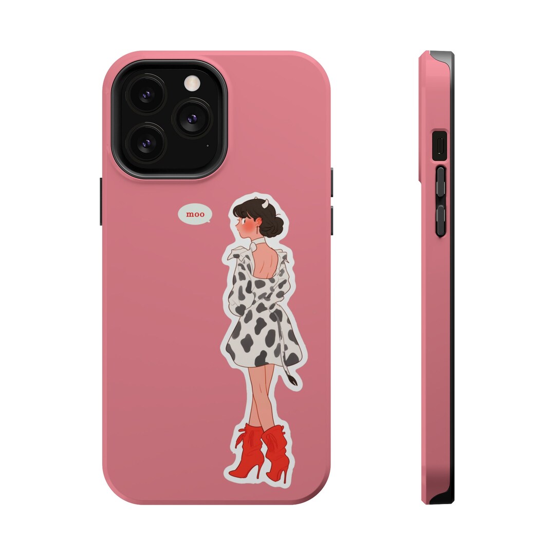 Pink Milkshake Moo | Aesthetic Magsafe Tough Case Cute Retro iPhone ...