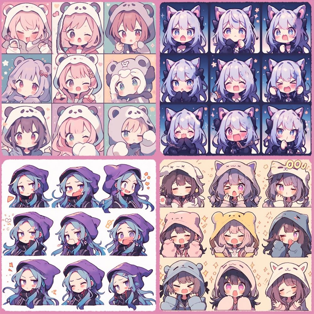 Set of 6 Emote Commission Twitch Emote Custom Anime Emote Custom Twitch ...