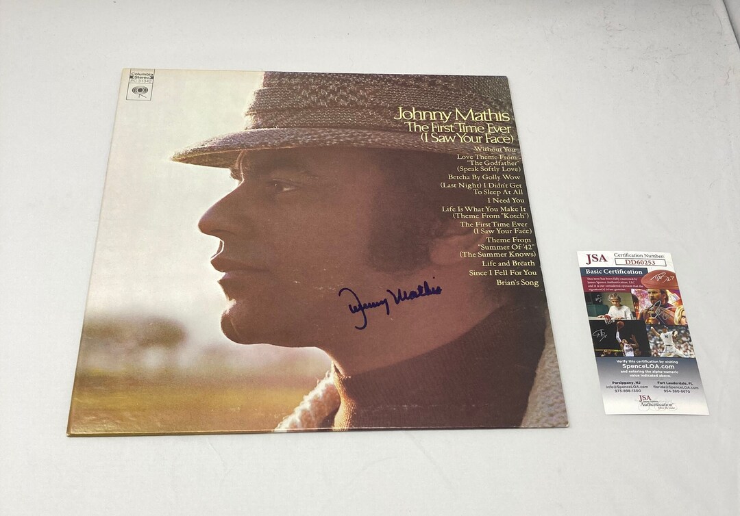 Johnny Mathis Signed the First Time Ever (I Saw Your Face) Album JSA ...