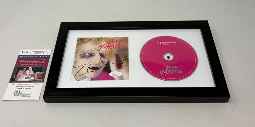 Ed Sheeran Signed Bad Habits Cd Cover Framed JSA COA - Etsy