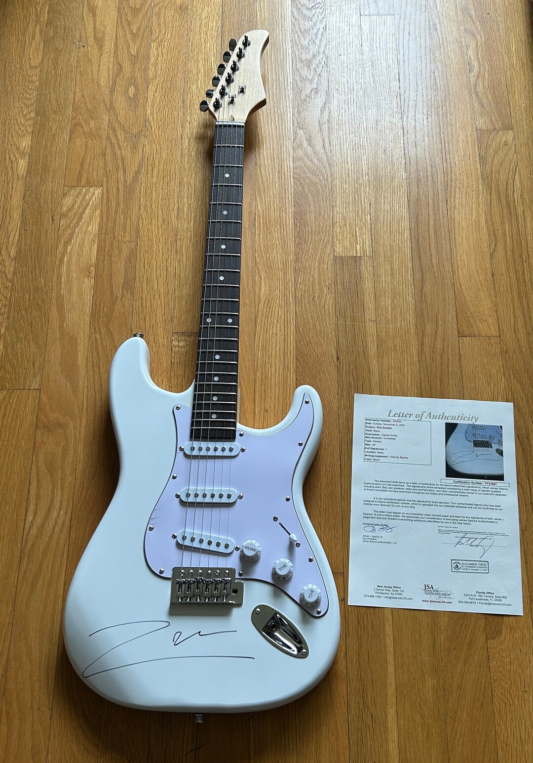 Rob Zombie Signed Electric Guitar JSA COA - Etsy