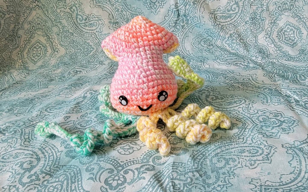 Rainbow Squid Plush Toy - Etsy