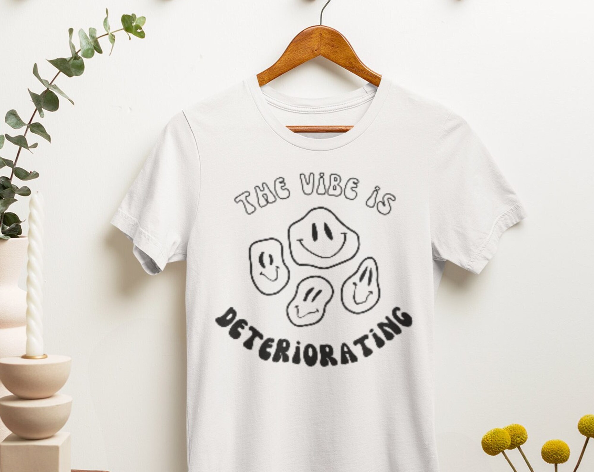 The Vibe Is Deteriorating Melting Smiley Face Emoji Tshirts