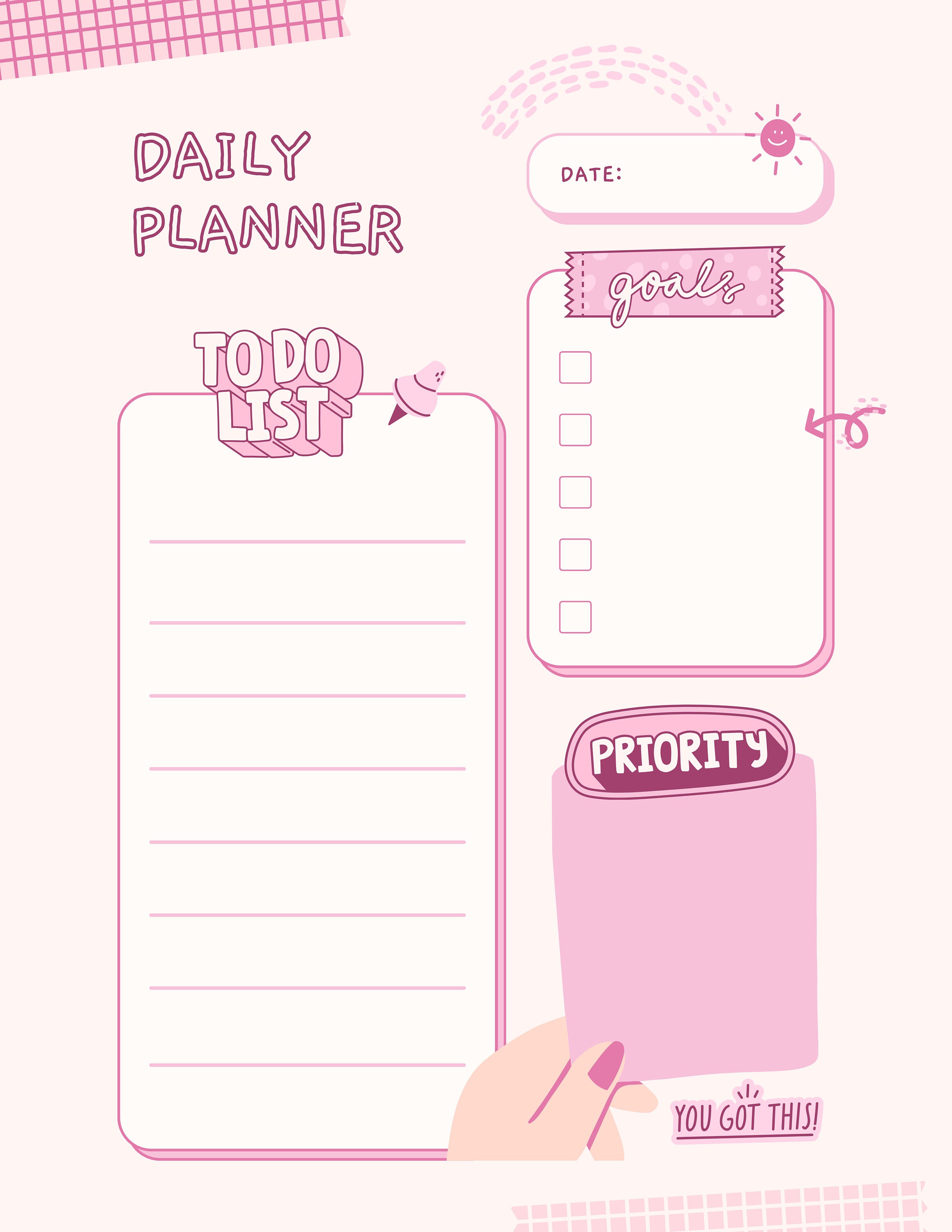 Glamorous Goals: Daily Planner - Etsy