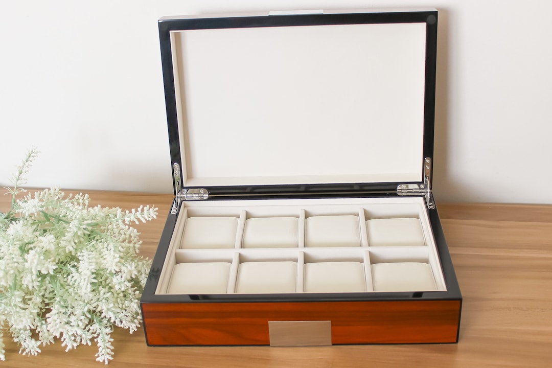 Mens Watch Box Engraved, Wood Box Drawer, Watch Box for Men Wood, Watch ...