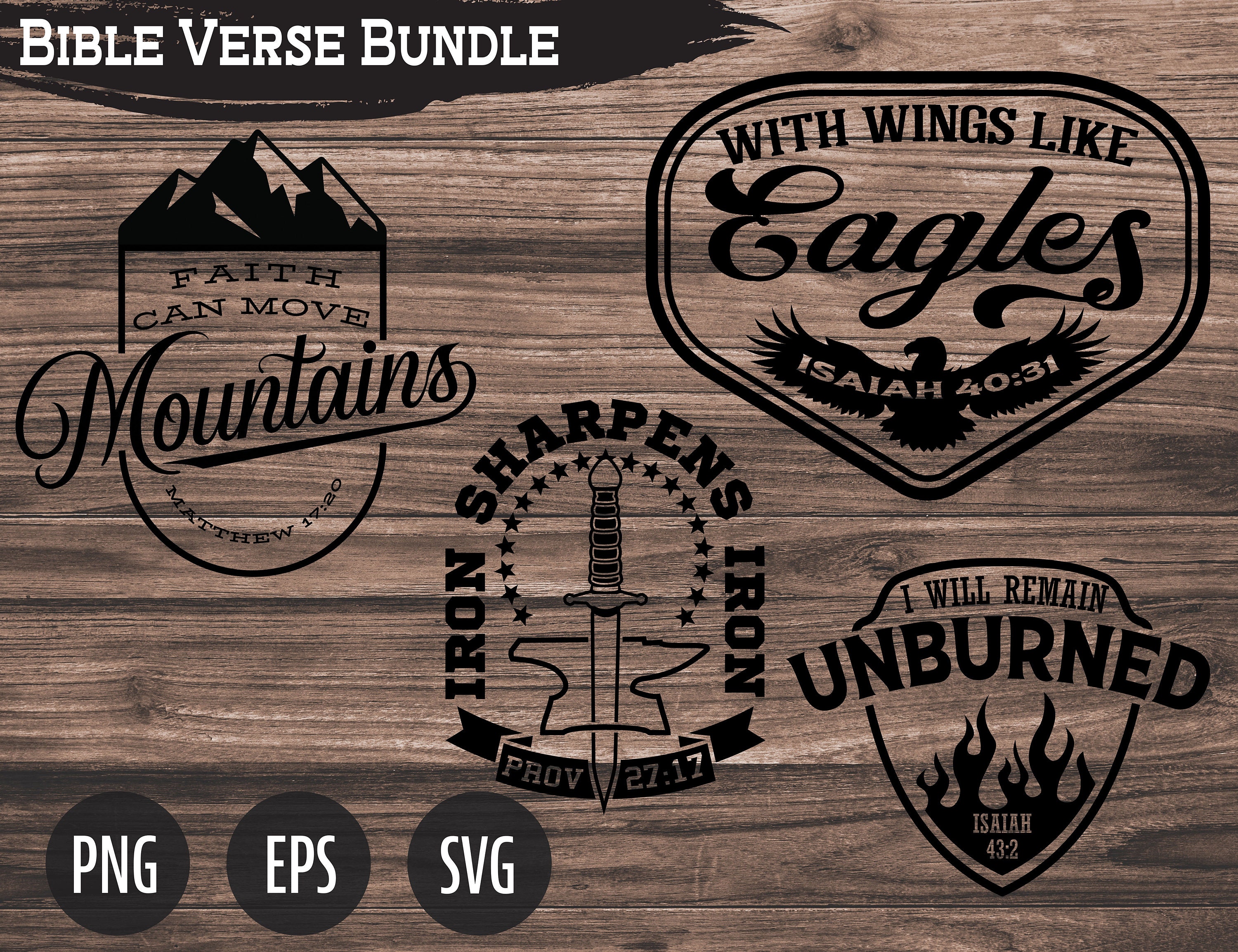 Bible Verse Bundle SVG 1 / SVG Faith Scripture God / Cut Files Cricut ...
