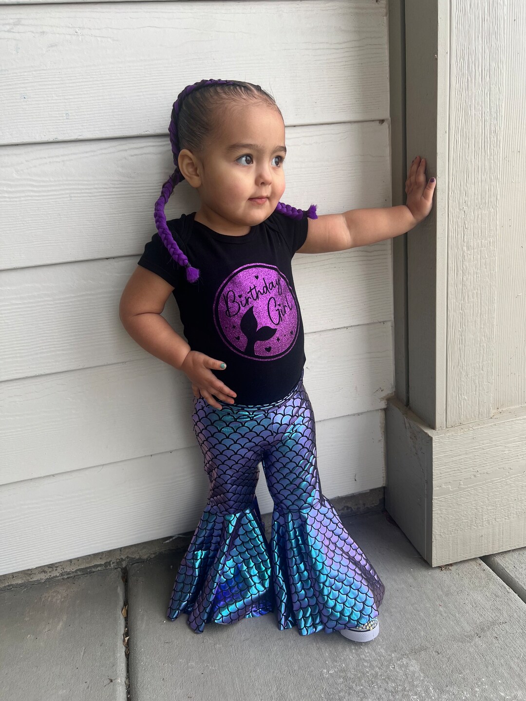 Mermaid Bell Bottoms/ Mermaid Costume/ Mermaid Bells and Birthday Shirt ...