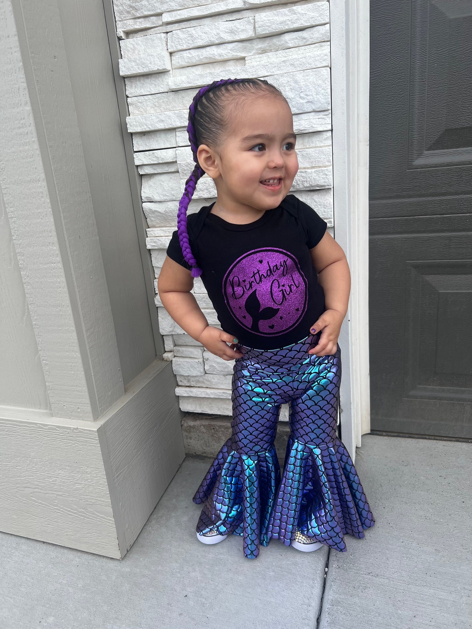 Mermaid Bell Bottoms/ Mermaid Costume/ Mermaid Bells and Birthday Shirt ...