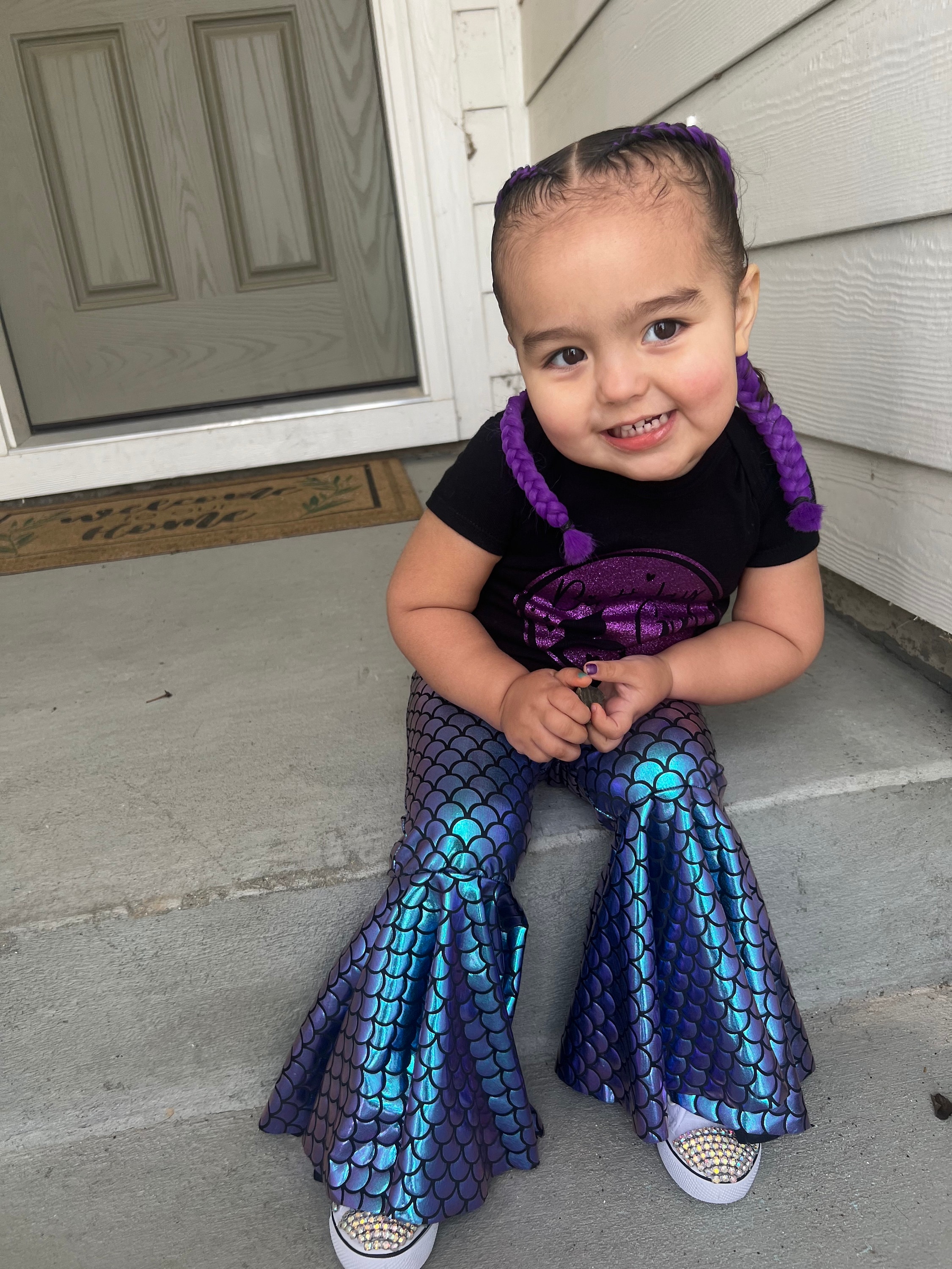 Mermaid Bell Bottoms/ Mermaid Costume/ Mermaid Bells and Birthday Shirt ...