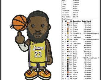 Bryan James Jordan Embroidery Design Trendy Embroidery Basketball ...