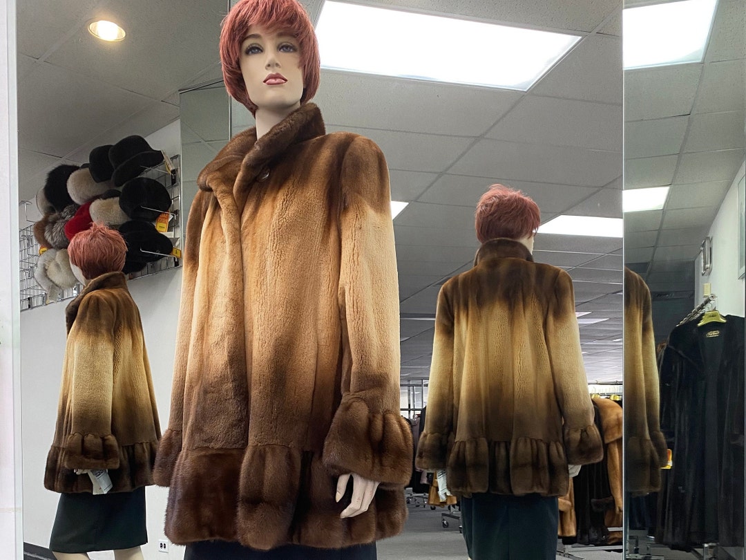 New Genuine Sheared Whiskey Mink Jacket, Size M - Etsy