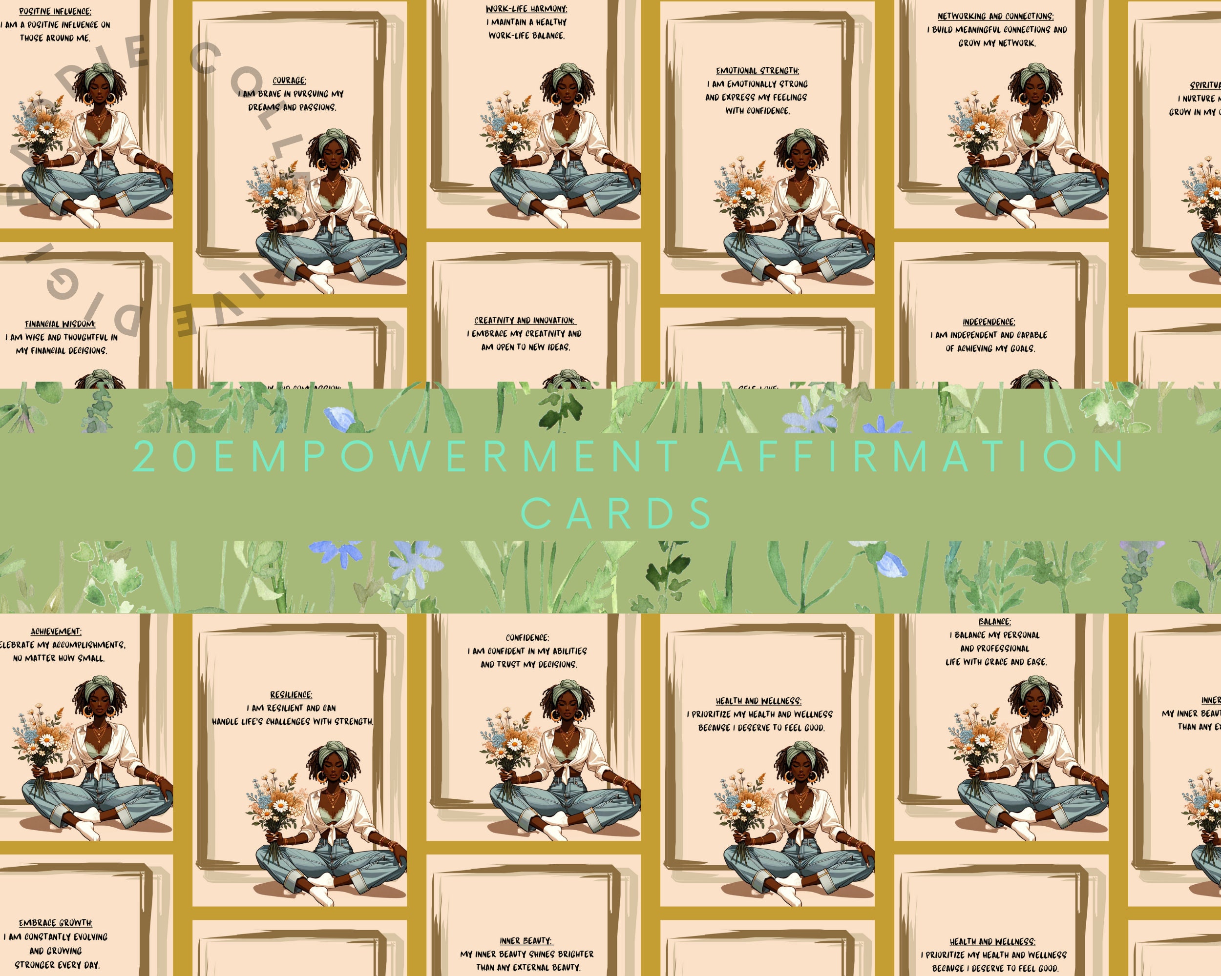 20 Printable Affirmation Cards For Black Women Empowerment Etsy