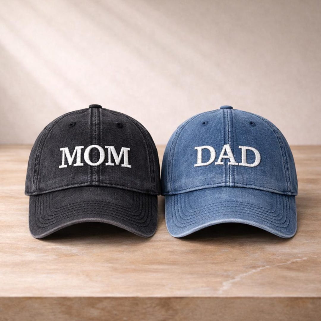 Embroidered Mom and Dad Hat, Matching Parents Hat, Gift for New Mom Dad ...