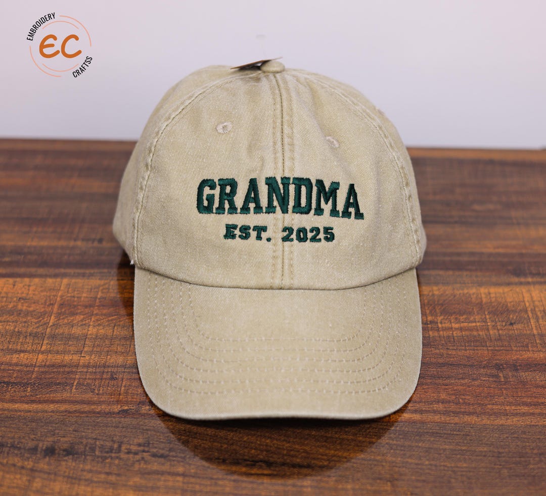 Custom Embroidered Grandma Hat, Personalised Grandma Est Date Caps ...