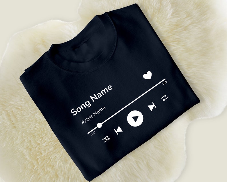 Personalised Song Sweatshirt, Custom Favourite Artist Name Song Album ...