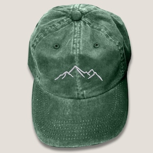 Embroidered Mountain Hill Design Baseball Cap, 100 Cotton Comfort Color ...