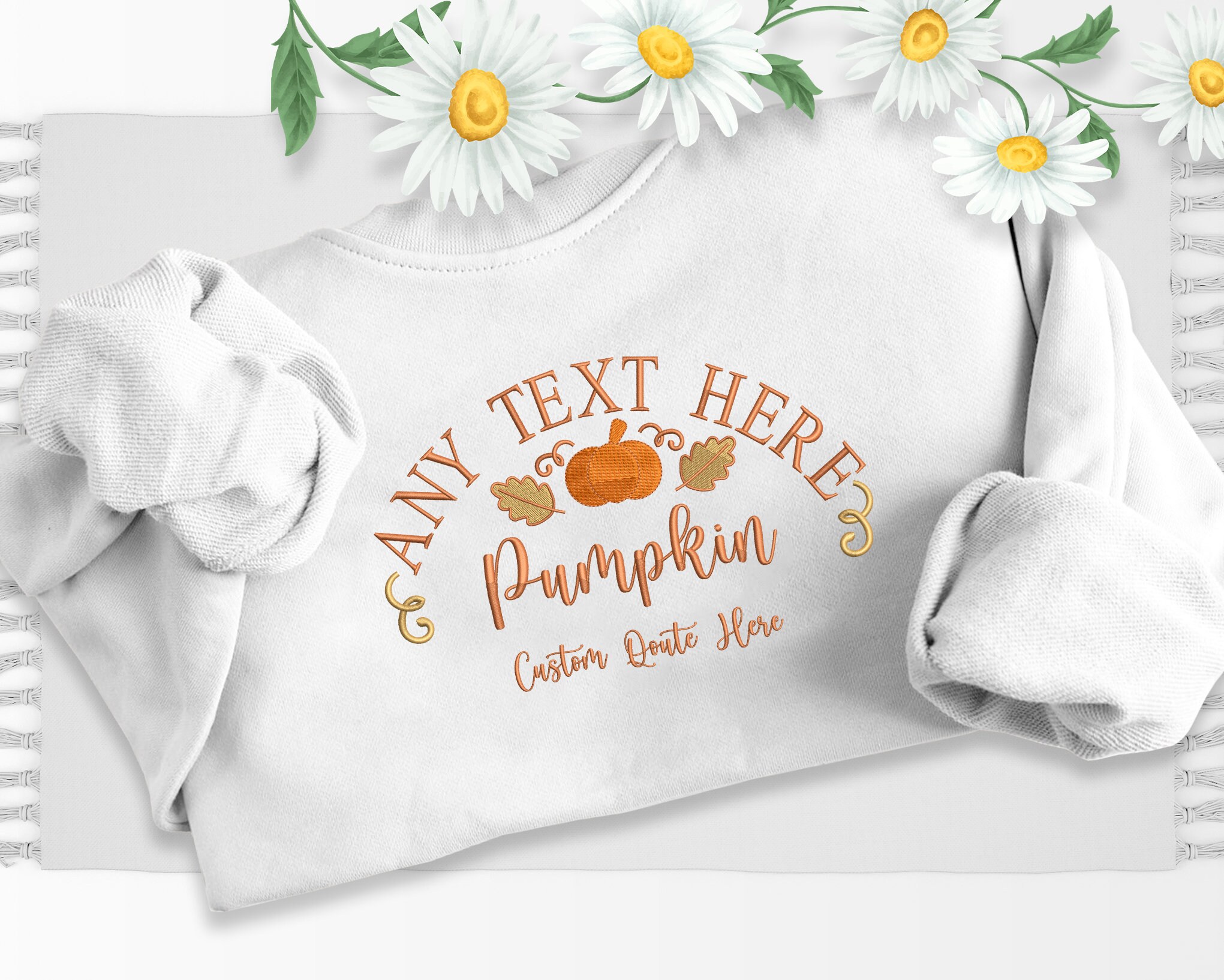 Personalised Autumn Sweatshirt, Embroidered Pumpkin Spiced Spice Latte ...