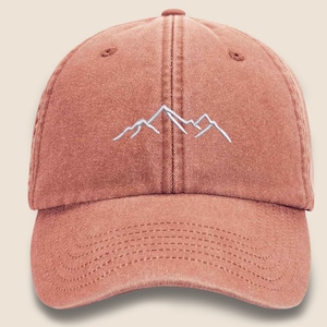 Embroidered Mountain Hill Design Baseball Cap, 100 Cotton Comfort Color ...