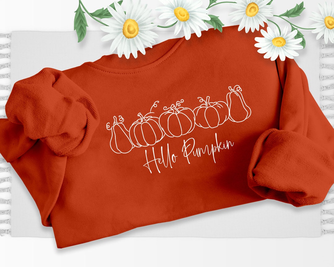 Autumn Jumper, Hello Pumpkin Sweatshirt, Halloween Matching Crewneck ...
