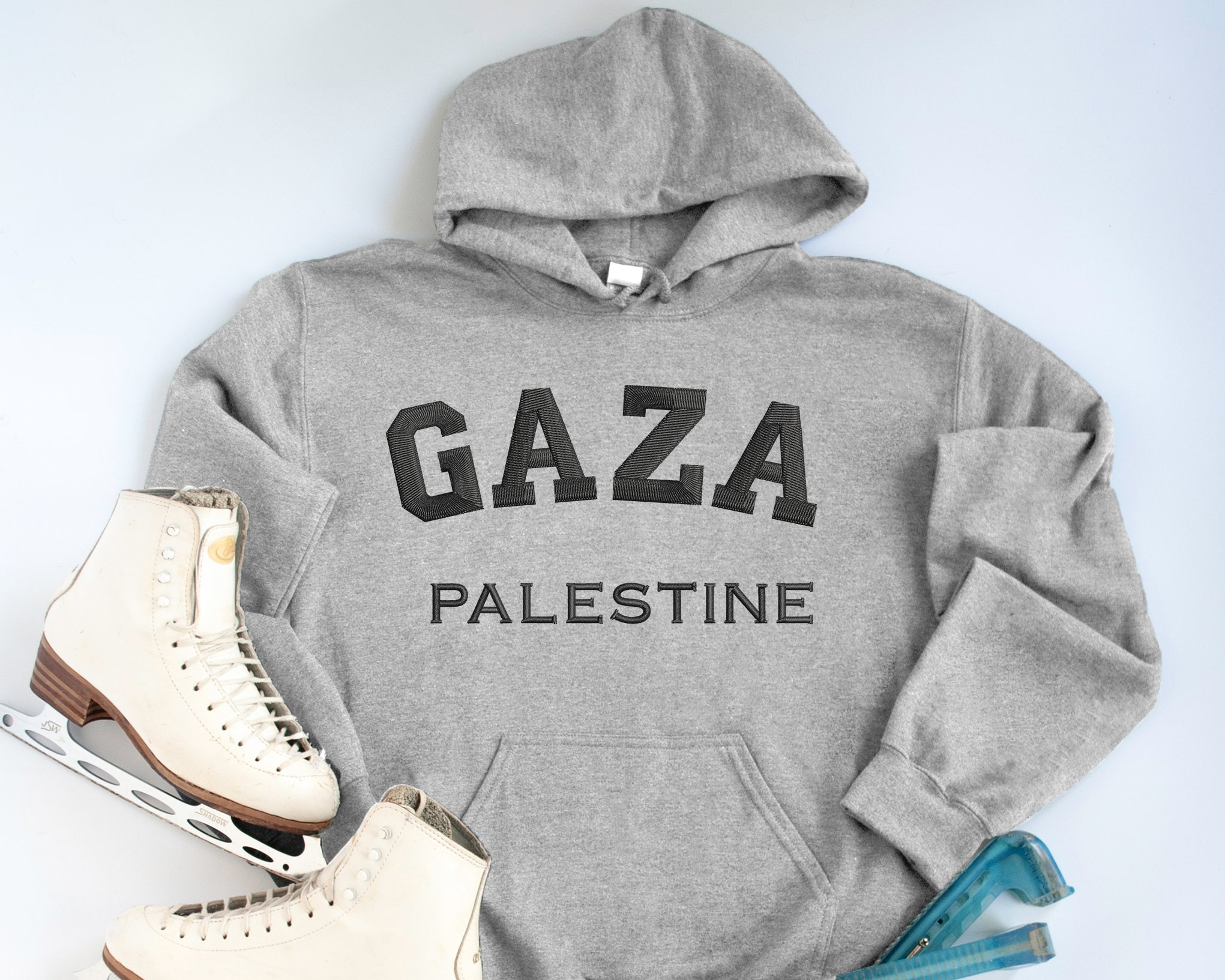 Gaza Palestine Embroidered Hoodie Gaza Hooded Sweatshirt - Etsy