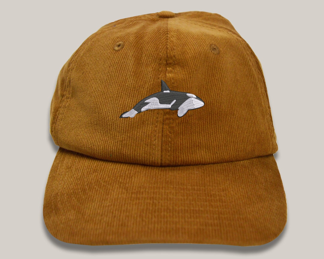 Orca Vintage Corduroy Hat, Embroidered Killer Orca Whale Baseball ...
