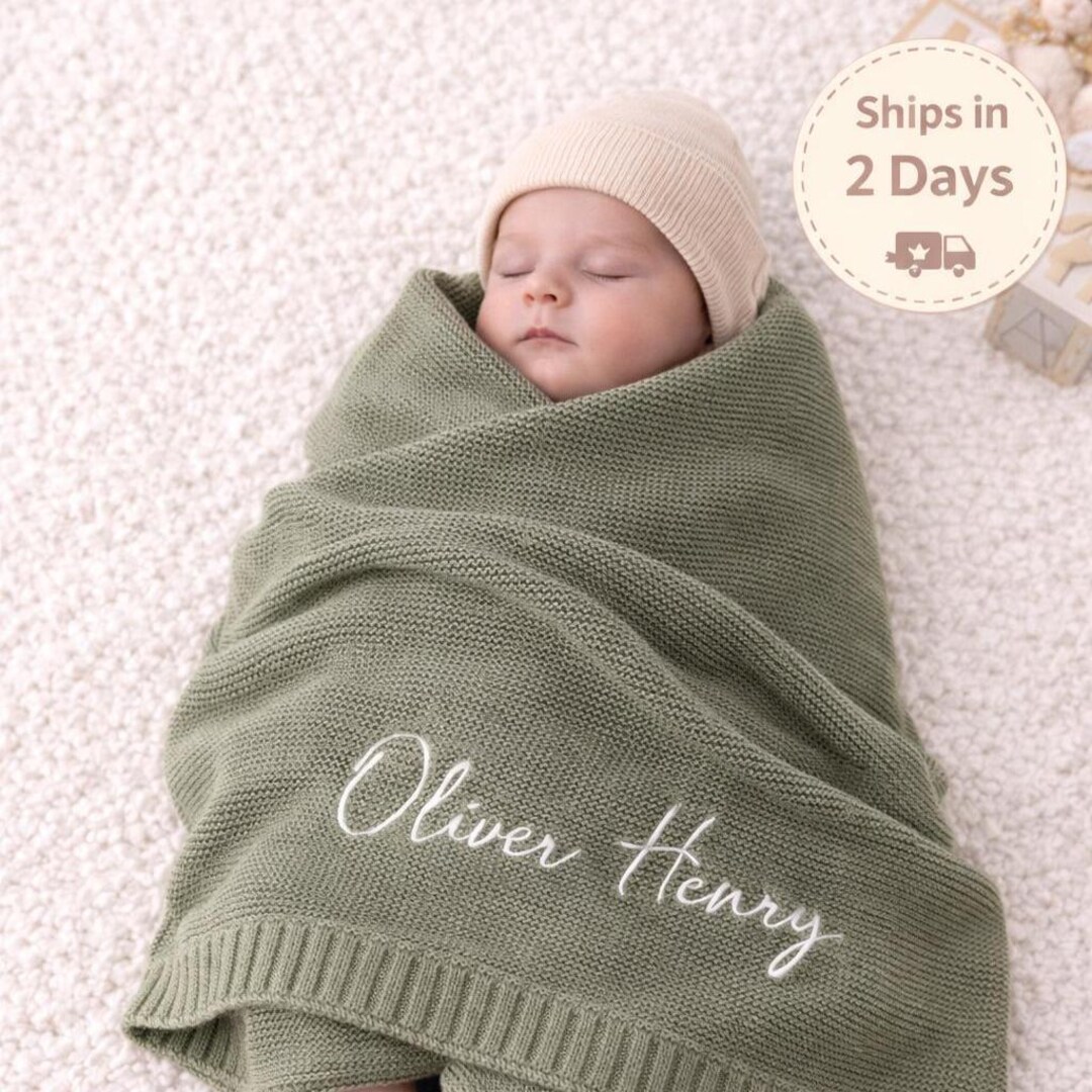 Personalized Baby Blanket With Name, Custom Embroidered Baby Blanket ...
