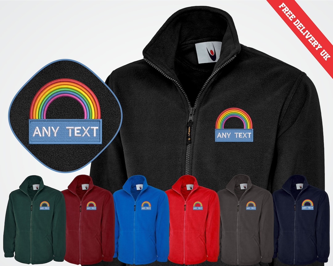 National Healthcare Medical Custom Fleece Jacket, Embroidered Rainbow ...