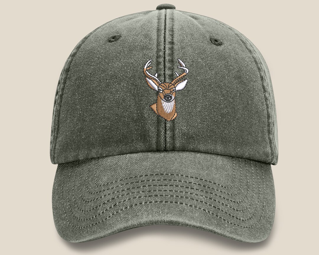 Whitetail Deer Embroidered Cap, Wildlife Baseball Hat With Animal on It ...