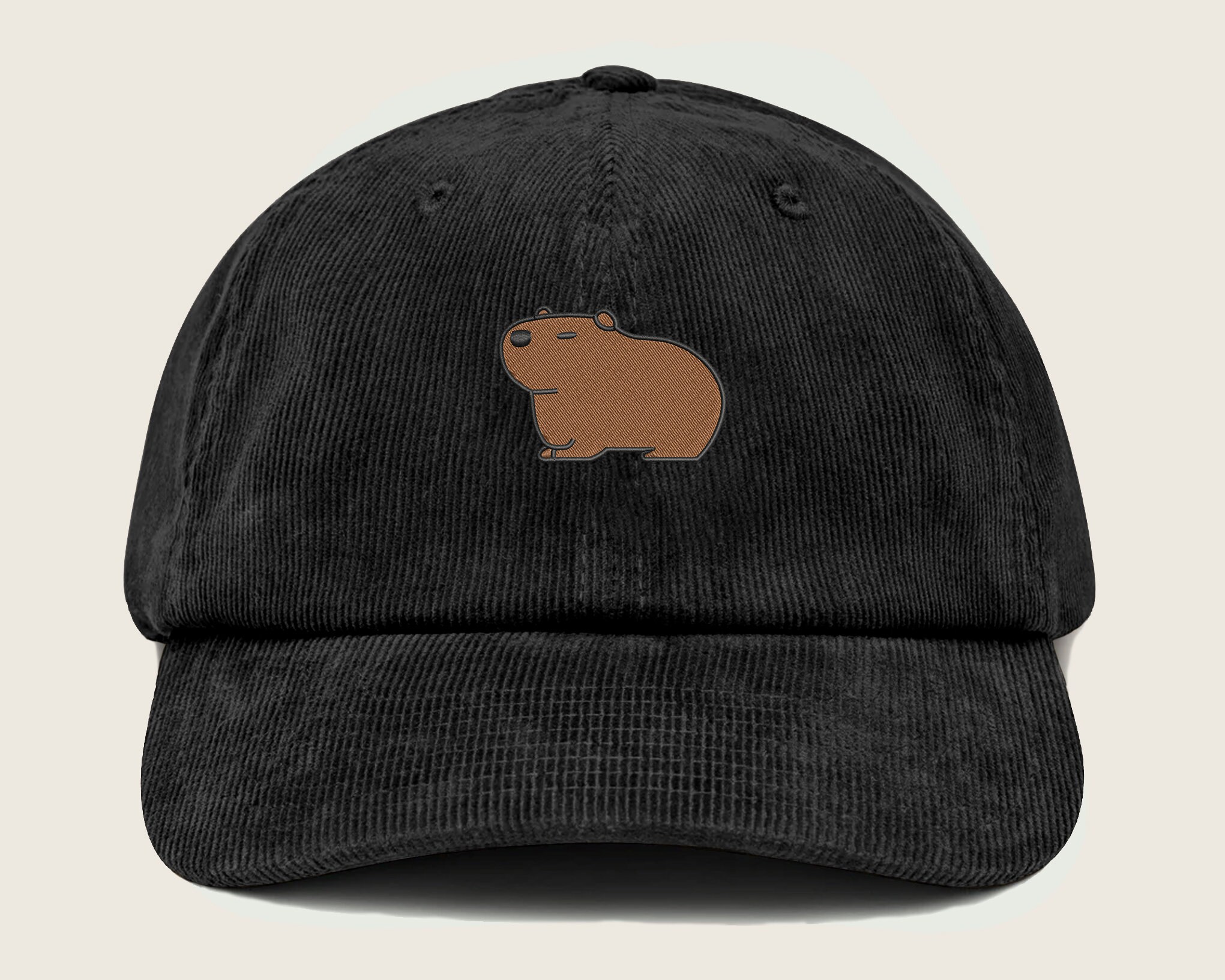 Corduroy Vintage Hat, Capybara Embroidered Baseball Cap, Comfort Color ...