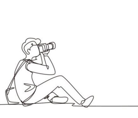 Single One Line Drawing Photographer of Paparazzi Taking Photo With ...