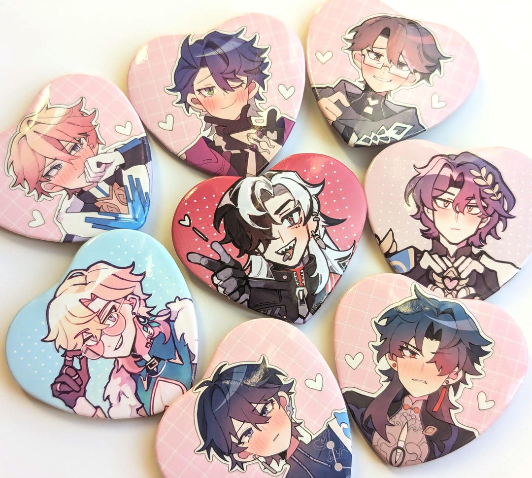 Honkai Star Rail HSR Heart Shaped Buttons Tinplate Badge Pin (blade/dan ...