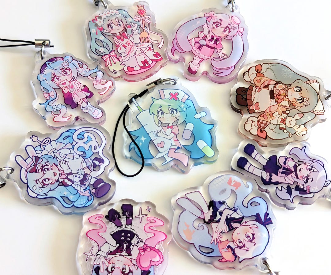Hatsune Miku Vocaloid Acrylic Phone Charm Chibi Keychains | Vampire ...