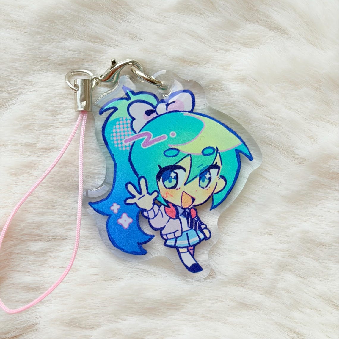 Hatsune Miku Vocaloid Acrylic Phone Charm Chibi Keychains | Sakura ...
