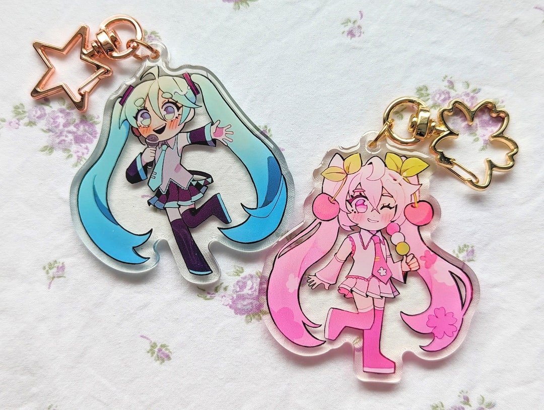 Hatsune Miku Vocaloid Project Sekai Cute Chibi Acrylic Charm Keychains ...