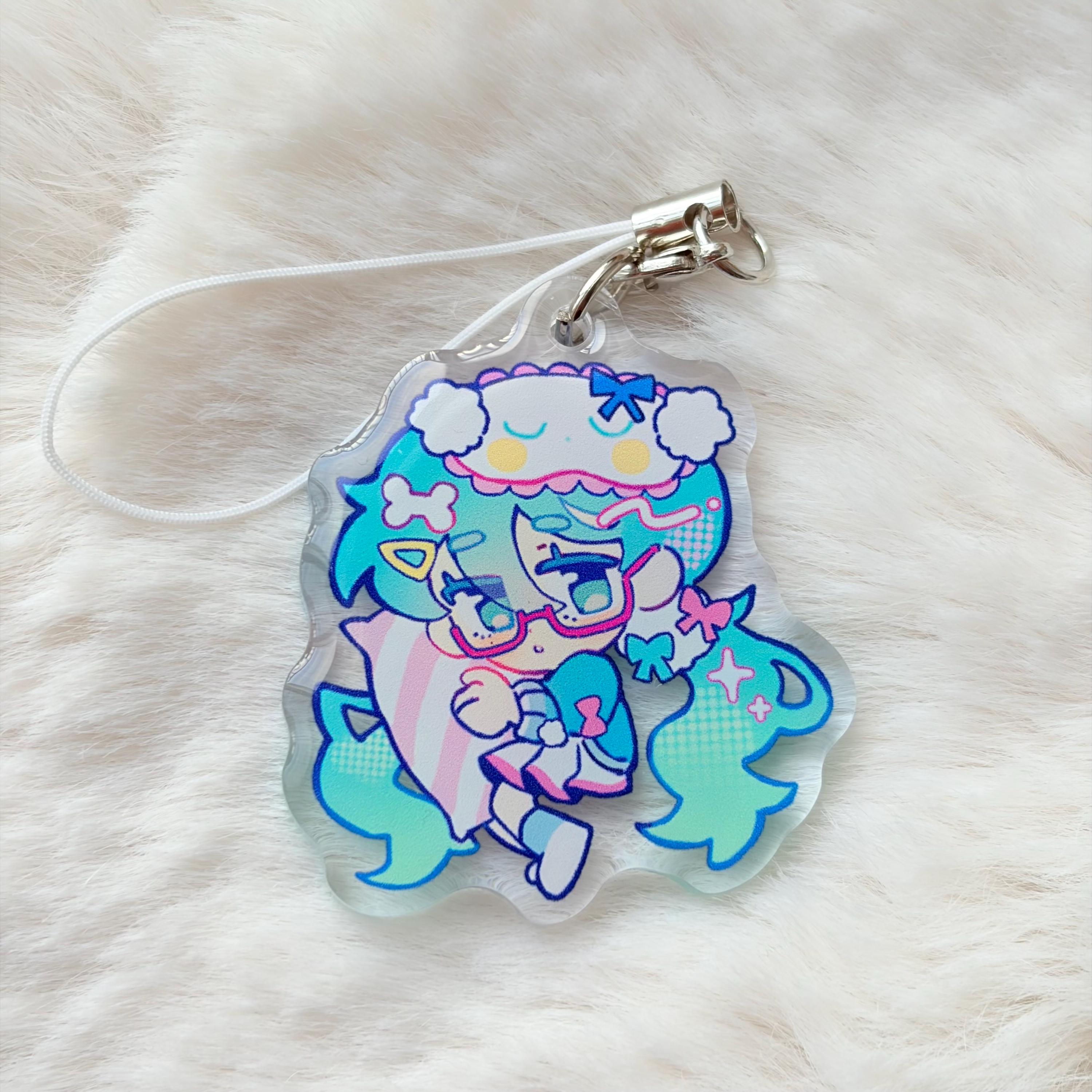 Hatsune Miku Vocaloid Acrylic Phone Charm Chibi Keychains | Sakura ...