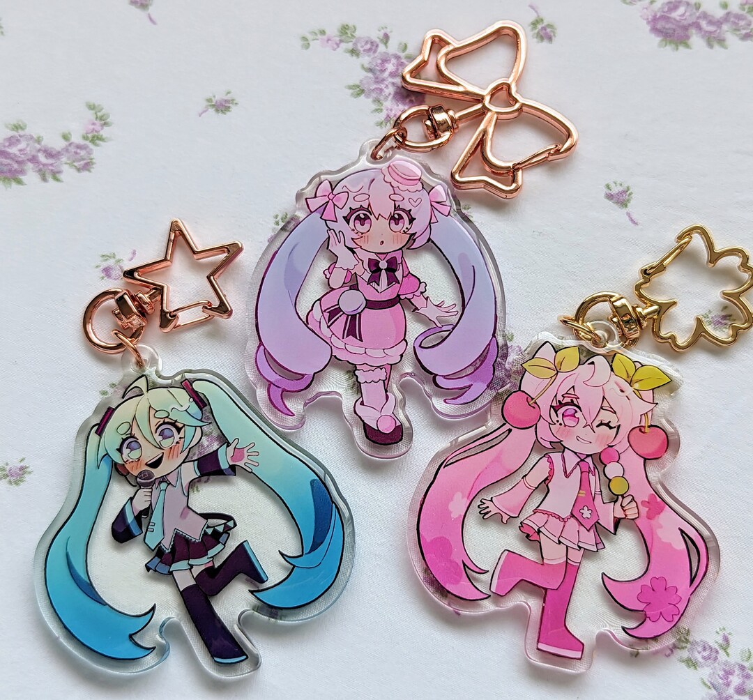 Hatsune Miku Vocaloid Chibi Acrylic Charm Keychains original/sakura ...