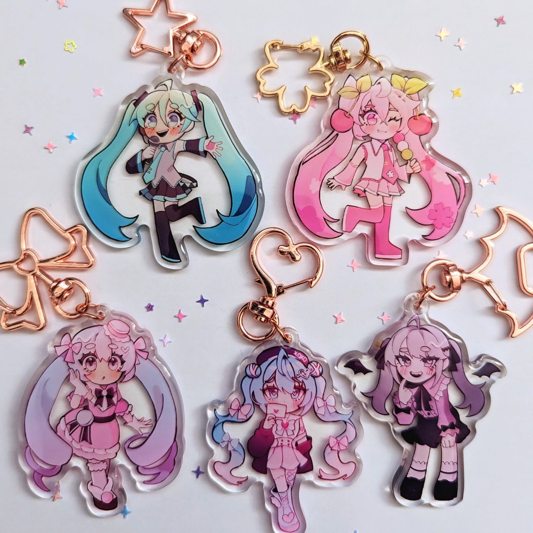 Hatsune Miku Vocaloid Acrylic Charm Keychains original/sakura/macaron ...