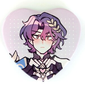 Honkai Star Rail HSR Heart Shaped Buttons Tinplate Badge Pin (blade/dan ...