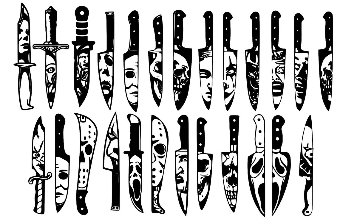 Horror Movie Knives Knife DXF SVG Png Jpeg Scream Ghost Face IT ...