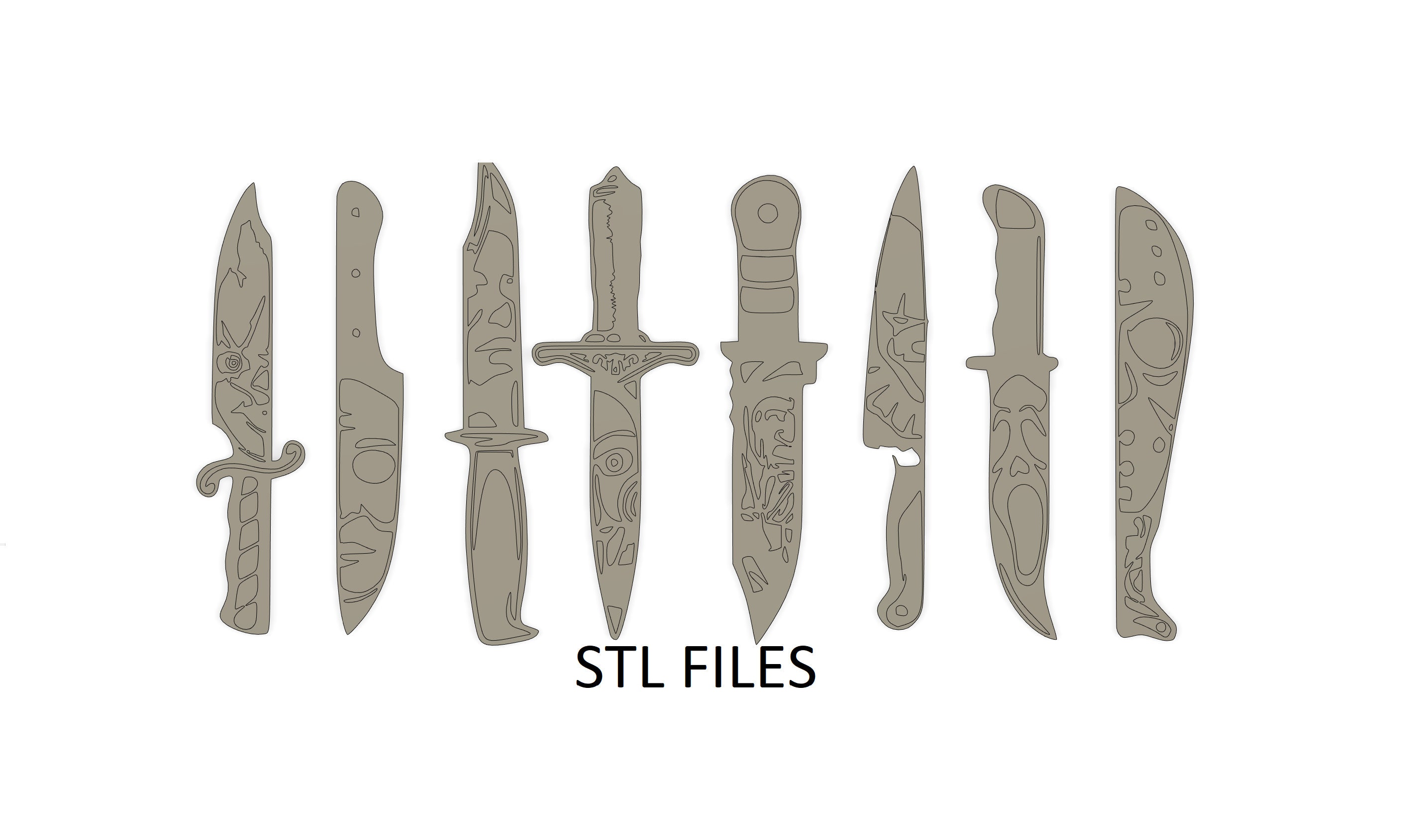 Personal Horror Knives Knife Spooky Halloween Serial Killer STL 3d ...