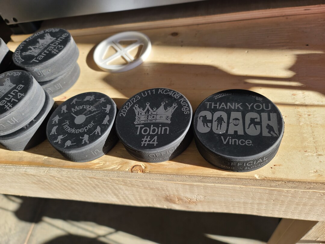 Custom Engraved Hockey Puck, Year End Player Coach Gift, Team Logo ...