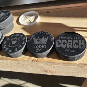 Custom Engraved Hockey Puck, Year End Player Coach Gift, Team Logo ...