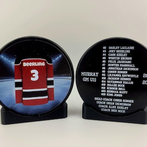 Custom Color Hockey Puck, Year End Player Coach Gift, Team Logo Sport ...