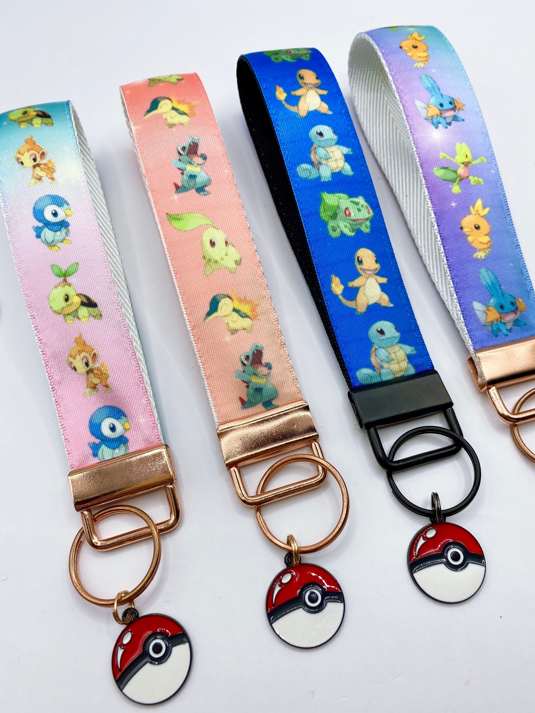 Heat Pressed & Custom Fabrication Pokemon Inspired Keychain Wristlets ...