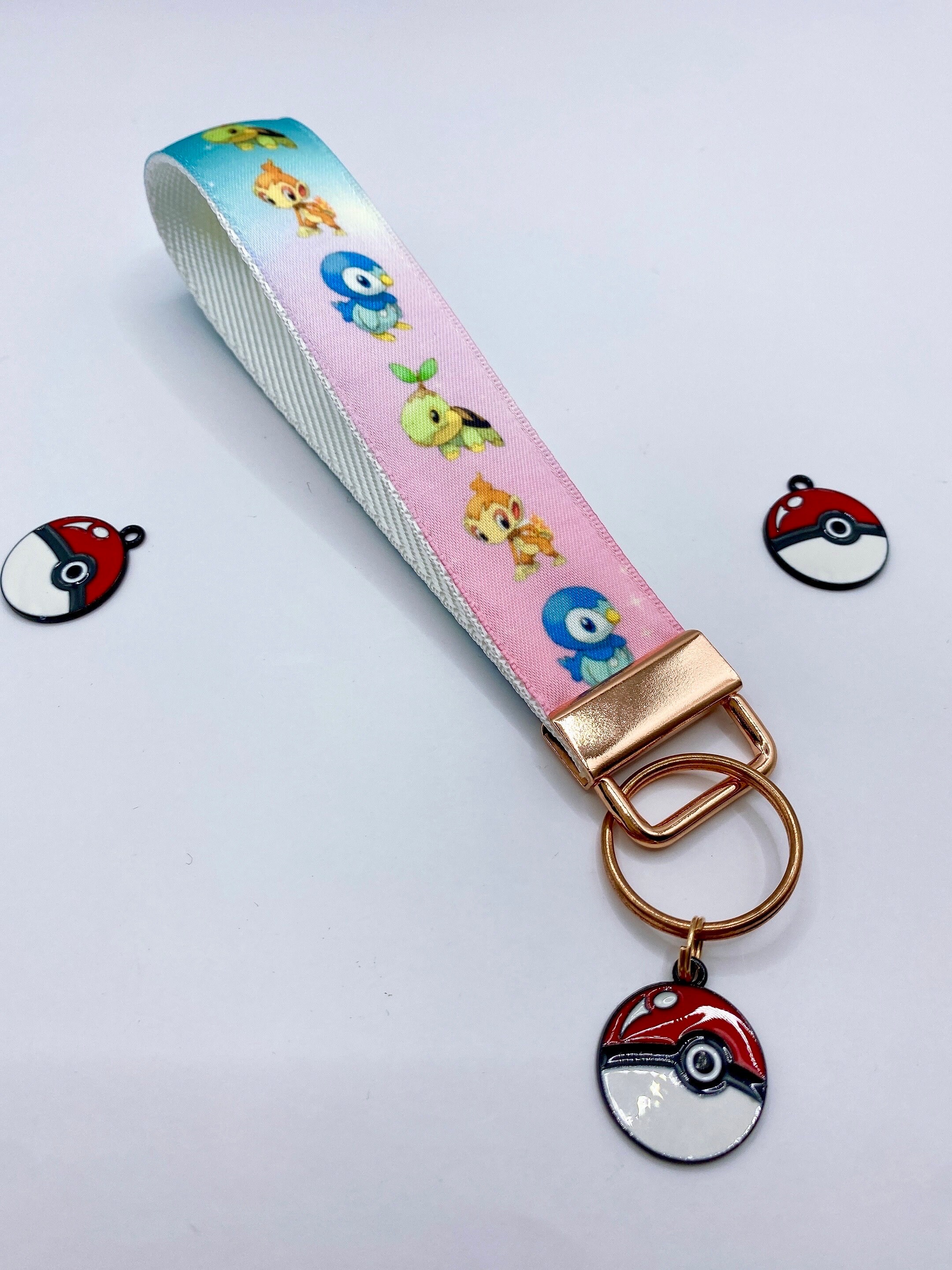Heat Pressed & Custom Fabrication Pokemon Inspired Keychain Wristlets ...