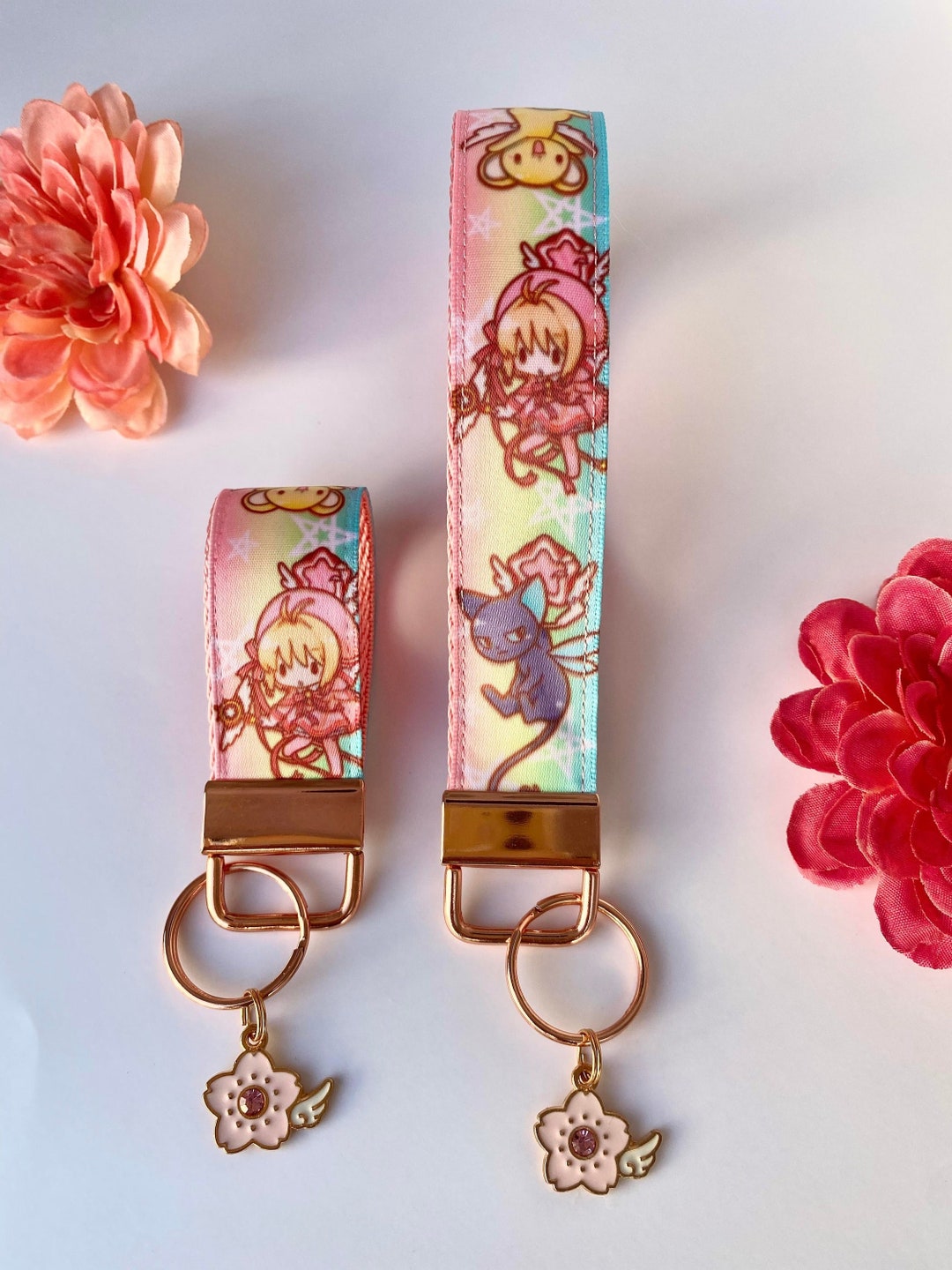 Anime Inspired Sakura Keychain Wristlet - Etsy