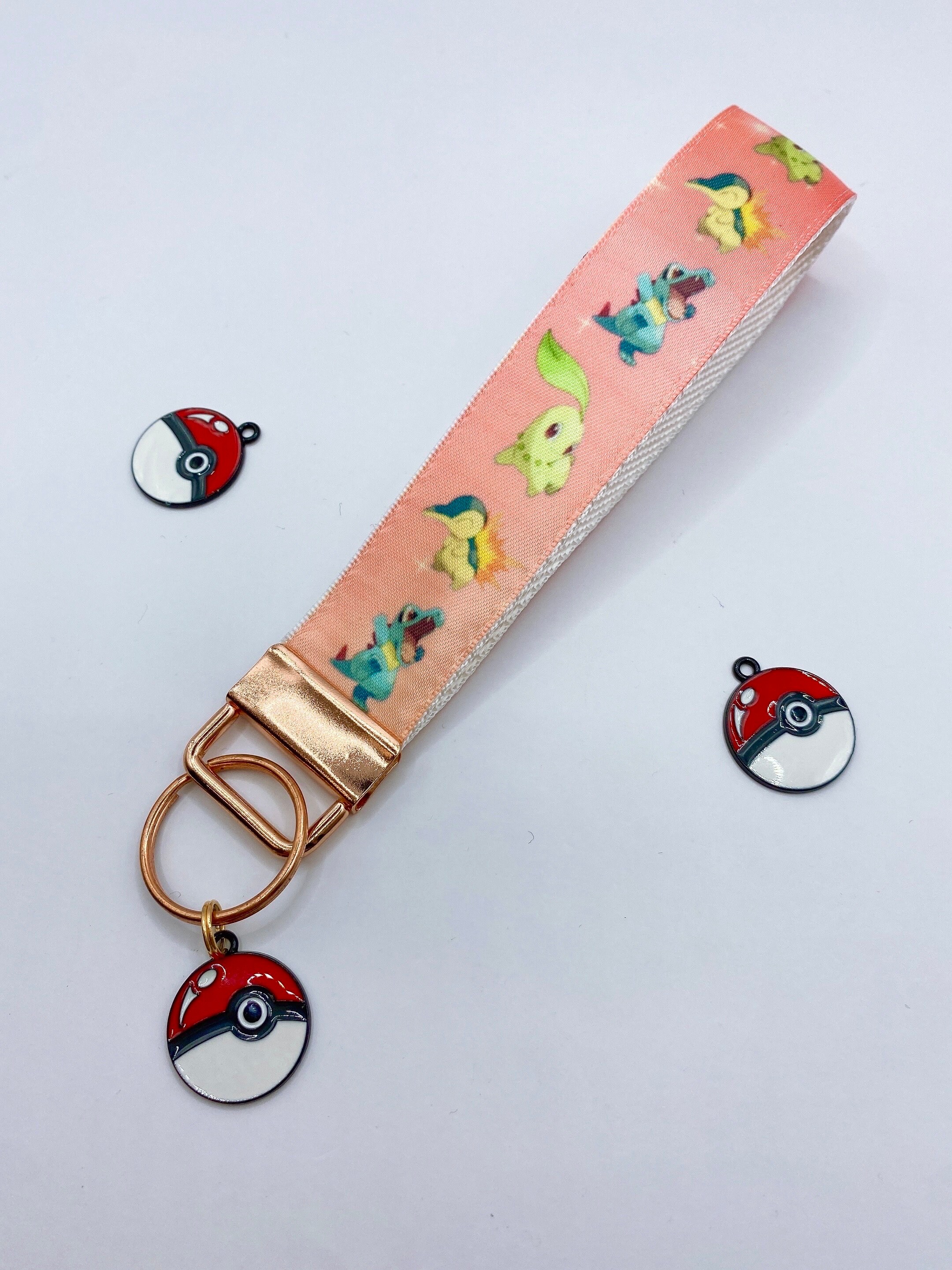 Heat Pressed & Custom Fabrication Pokemon Inspired Keychain Wristlets ...