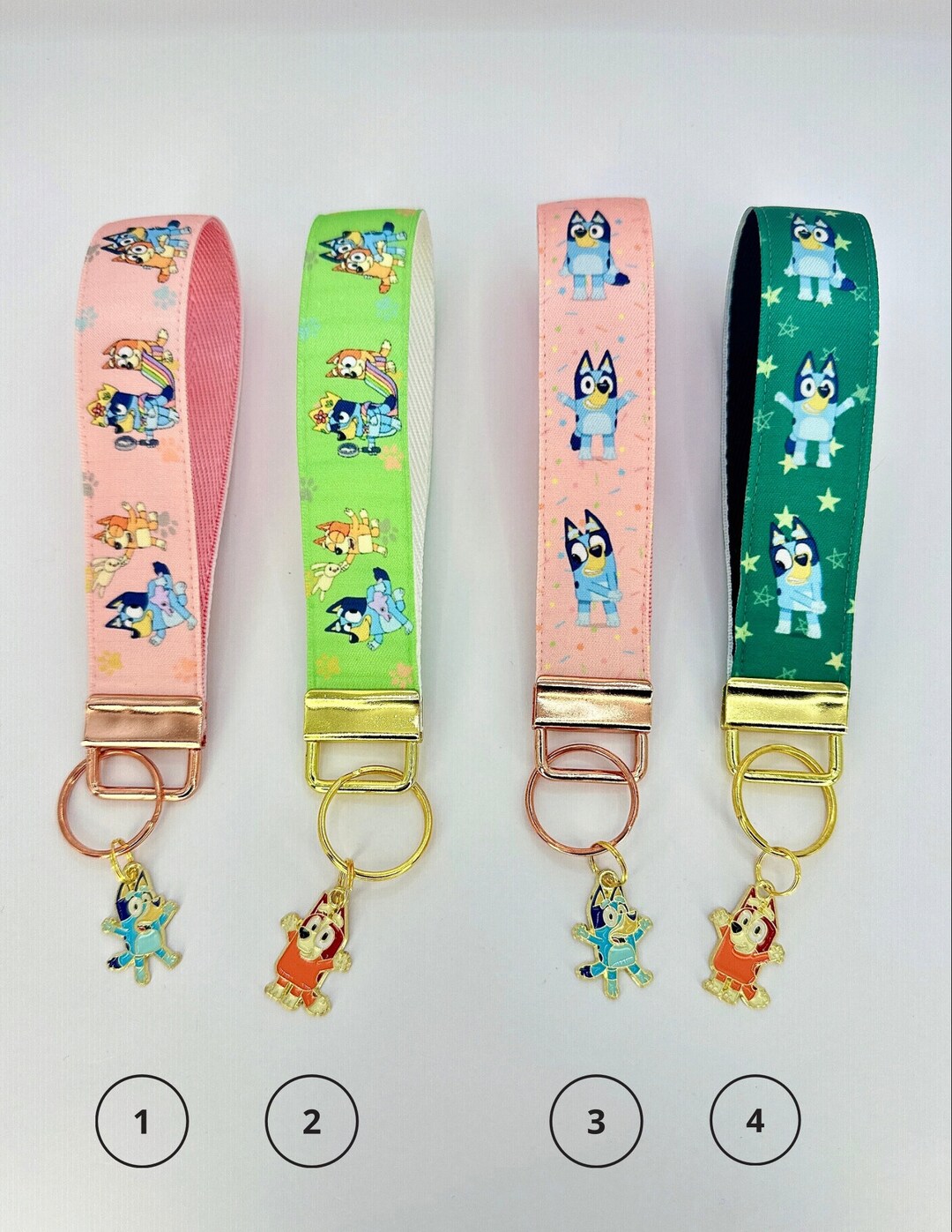 Heat Pressed & Custom Fabrication Bluey Inspired Keychain Wristlets - Etsy