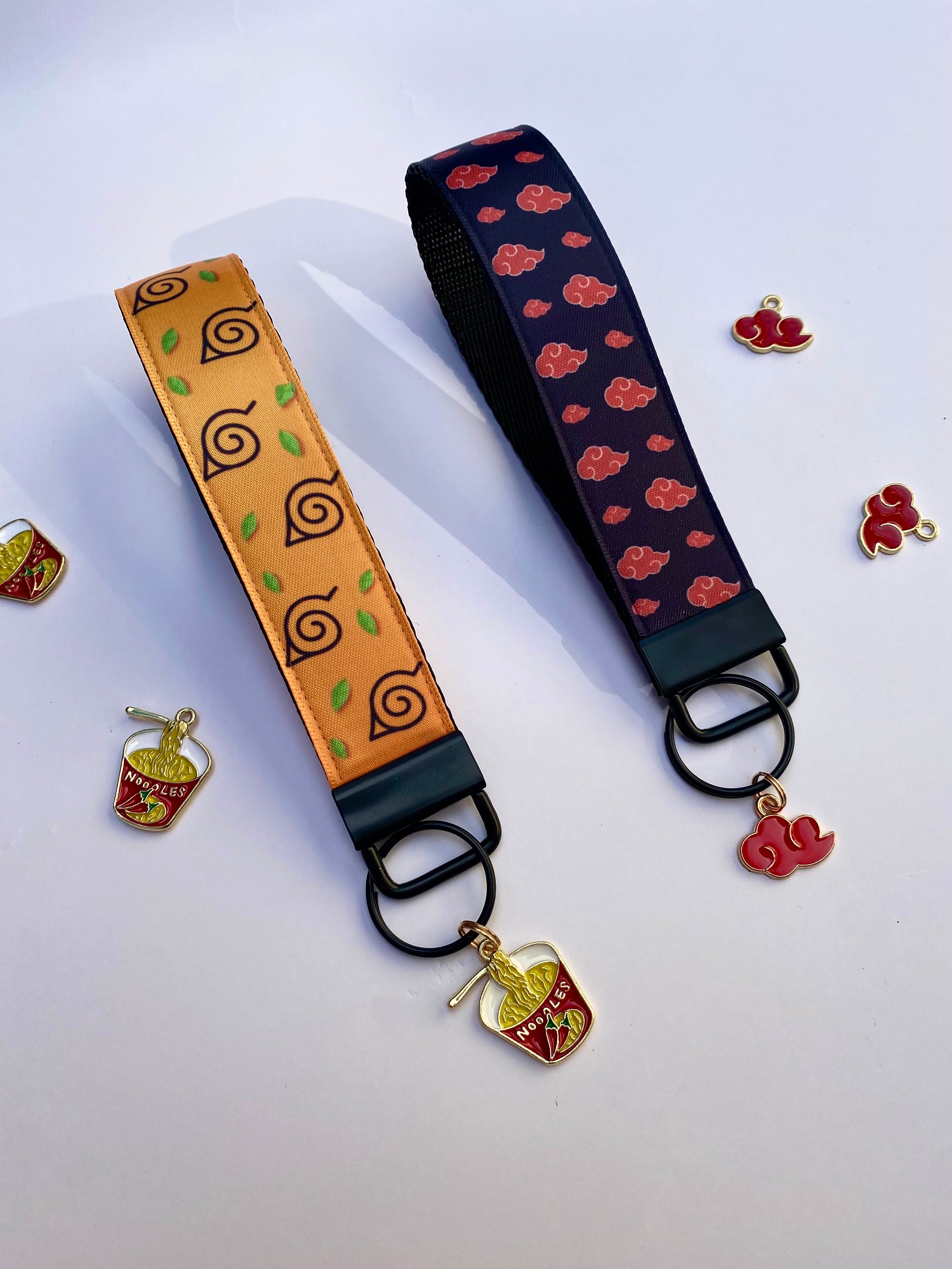 Heat Pressed & Custom Fabrication Naruto Inspired Keychain Wristlets - Etsy